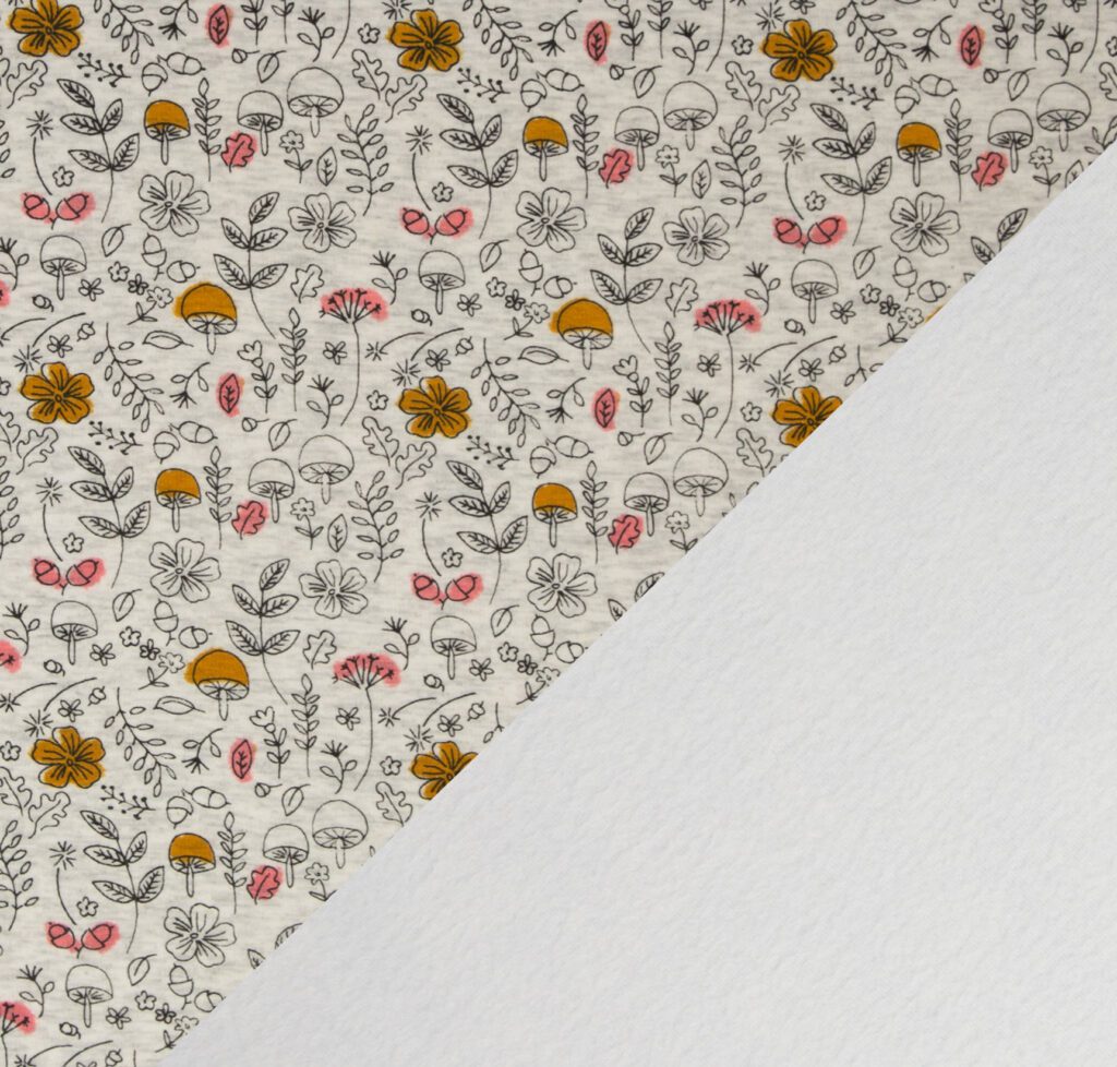 Molleton polaire Les petites fleurs - Champagne chiné - Les Tissus Minifra