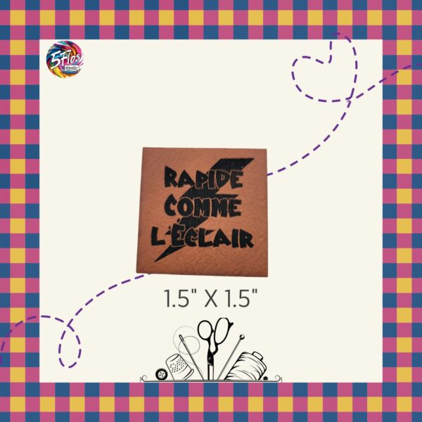 Étiquette à coudre - Rapide comme l'éclair - 1,5" X 1,5" - Les Tissus ...
