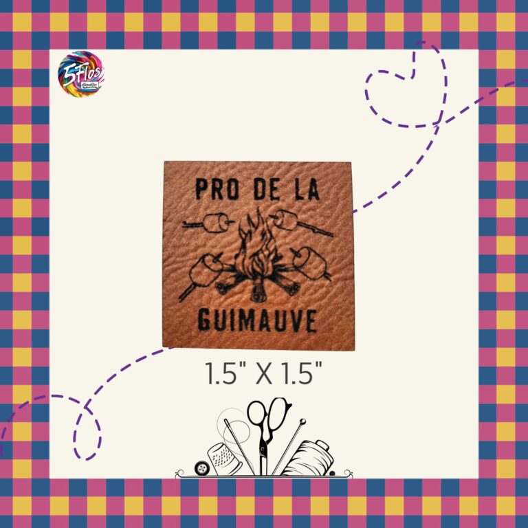 Étiquette à coudre - Pro de la guimauve - 1,5" X 1,5" - Les Tissus Minifra