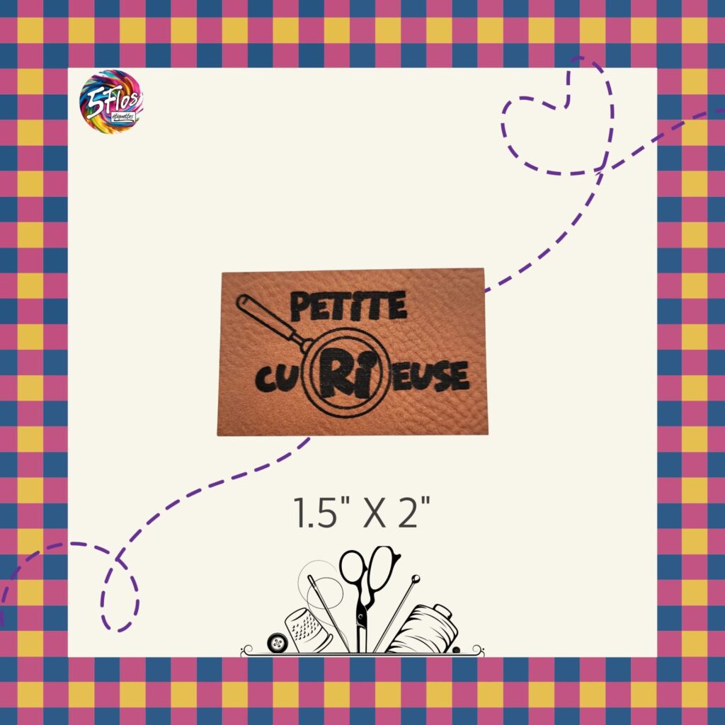 Étiquette à coudre - Petite curieuse - 1,25" X 2,0" - Les Tissus Minifra