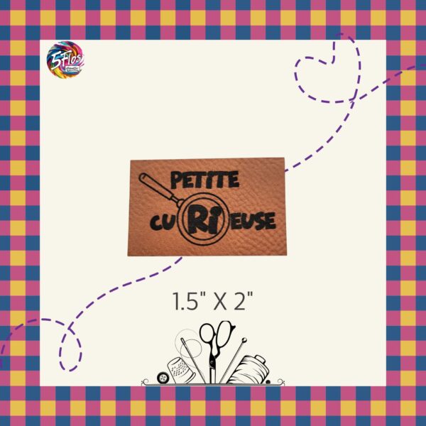 Étiquette à coudre - Petite curieuse - 1,25" X 2,0" - Les Tissus Minifra